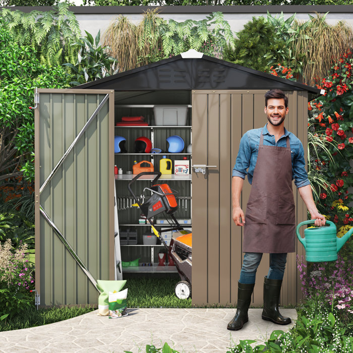 Devoko 6 ft. W x 4 ft. D Steel Storage Shed & Reviews | Wayfair Devoko 6 ft. W x 4 ft. D Steel Storage Shed & Reviews | Wayfair